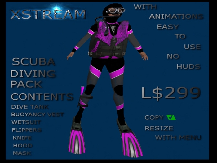 Second Life Marketplace - XSTREAM scuba pack pink