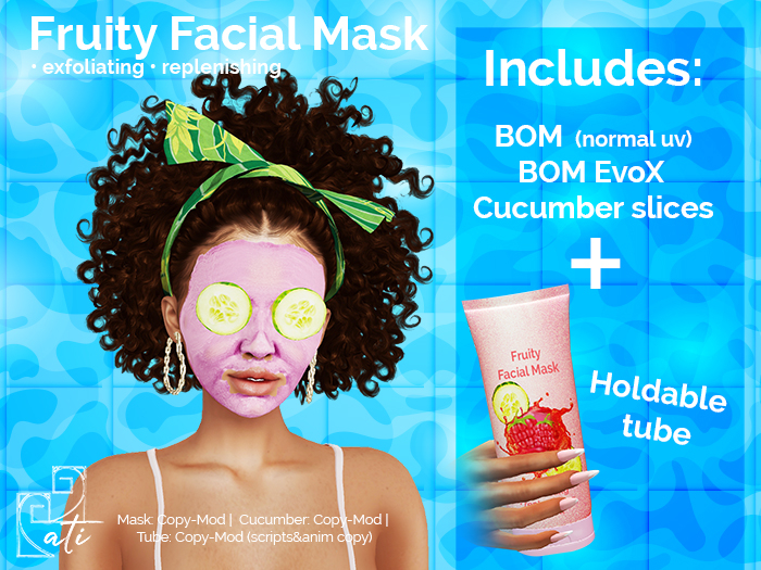 Second Life Marketplace - ati: Facial mask pack: BOM & EvoX BOM, eye ...