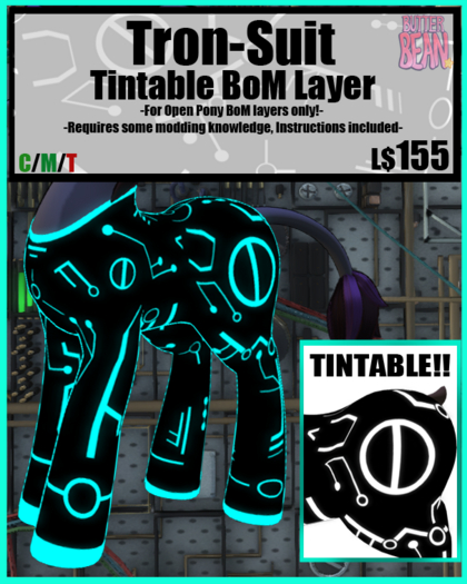 Second Life Marketplace - [ButterBean] Open Pony Tron Suit BoM