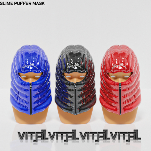 Second Life Marketplace - VT - SLIME PUFFER MASK BLUE (wear)