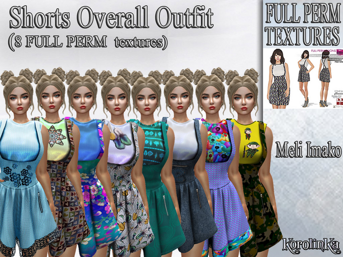 Second Life Marketplace - **Shorts Overall Outfit (8 FULL PERM textures)