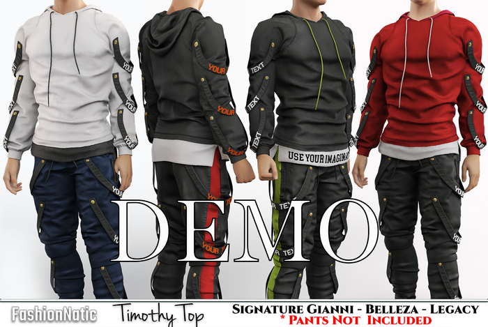 Second Life Marketplace - Demo Timothy Male Top Fatpack Colors ...
