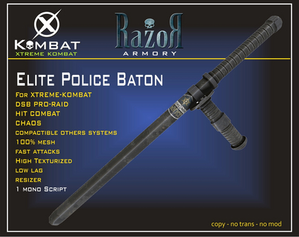Second Life Marketplace - ..::Razor::.>>Elite Police Baton