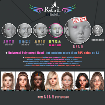 Second Life Marketplace - REBIRTH Mesh Head ~ Lila