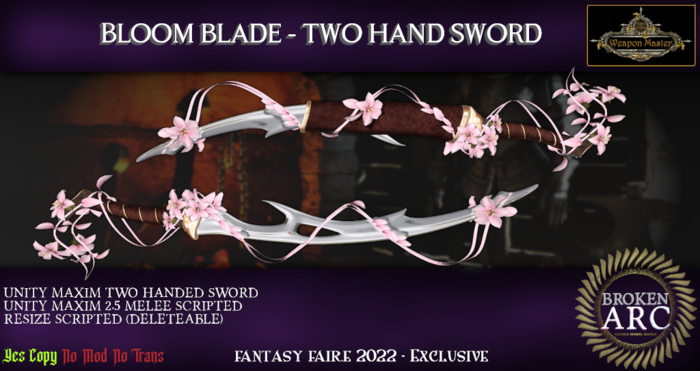 Second Life Marketplace - Bloom Blade - 2H Sword (UM v2.5 Boxed)