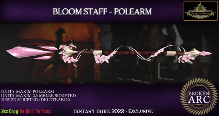 Second Life Marketplace - Bloom Staff - Polearm (UM v2.5 Boxed)