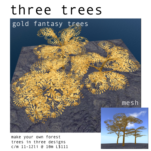 Second Life Marketplace - Gold Fantasy Trees