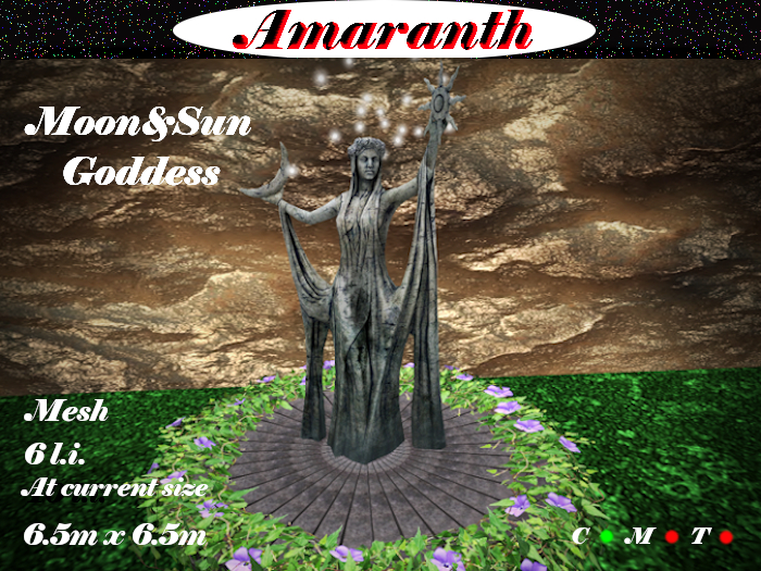 Second Life Marketplace - AMARANTH - Moon&Sun Goddess Statue Mesh w/resizer