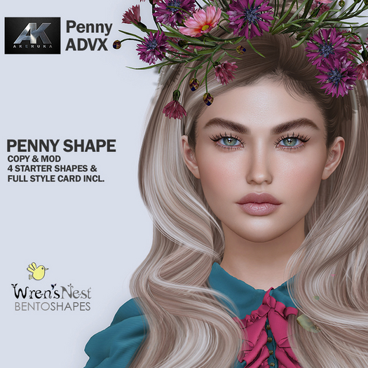 Second Life Marketplace - { wren's nest } Penny shape for AK Penny ADVX
