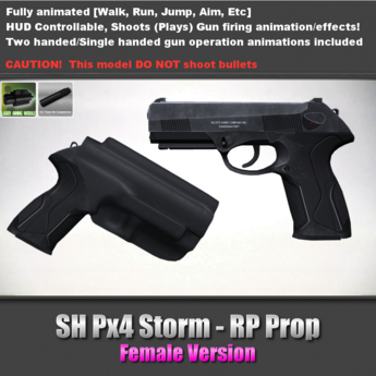 Second Life Marketplace - SH RP Prop Gun - Px4 Storm (Female Version)