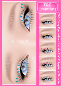 Second Life Marketplace - T&C Daisy EyeLashes - Lelutka EVO X Applier ...