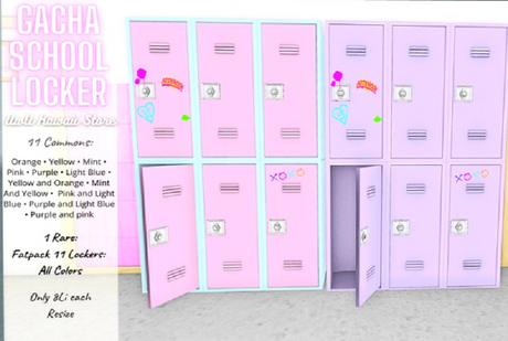 Second Life Marketplace - Gacha School Locker Light Blue - UwU Kawaii Store