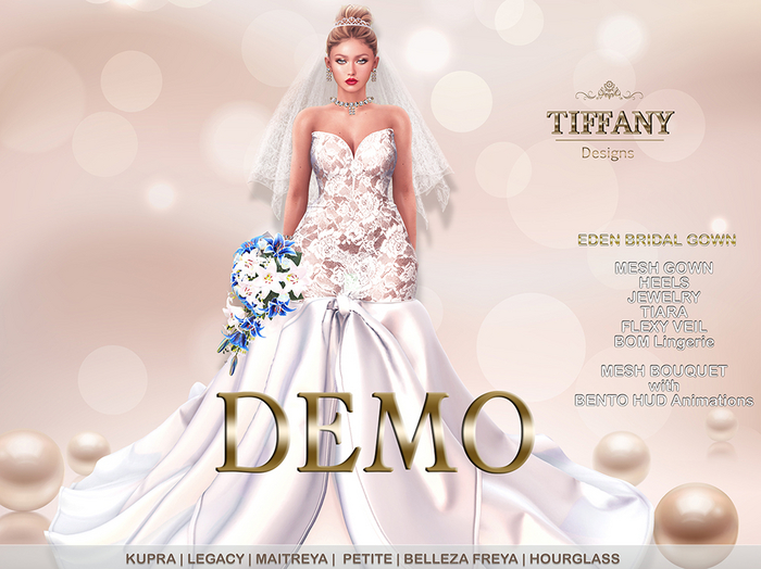 Second Life Marketplace - ::TD:: Eden Bridal Gown {Mesh} DEMO
