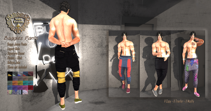 Second Life Marketplace - Nala Design - Baggy Male Pants - Mesh Bodies ...