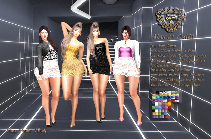 Second Life Marketplace - Nala Design - Naicet Female Outfit - Mesh Bodies