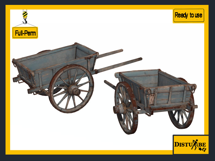 Second Life Marketplace - ::DisturbeD:: Old Wooden Cart - FULL PERM MESH