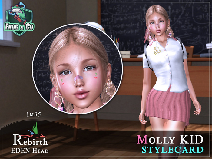 Second Life Marketplace - Molly kid Shape + Style card - REBIRTH Eden head