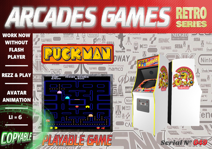 Second Life Marketplace - [049] = Puck Man = Retro Arcades Games [BOX]