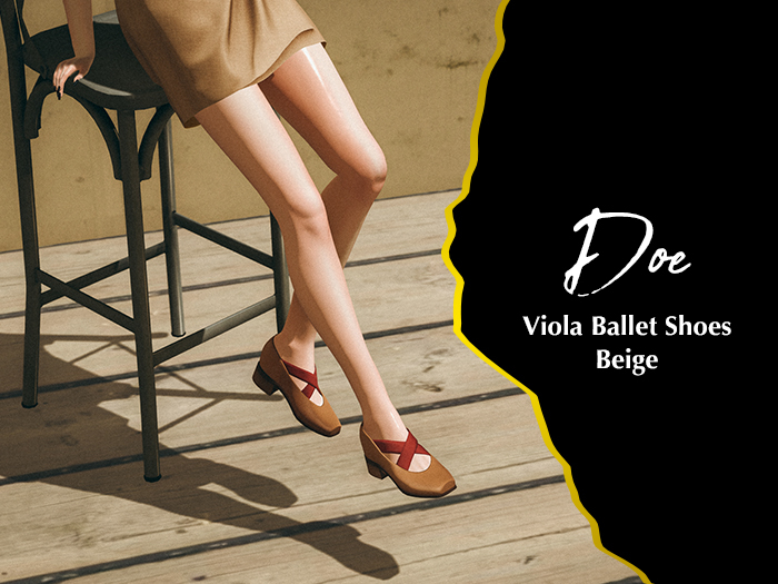 Second Life Marketplace - [Doe] Viola Ballet Shoes (Beige)