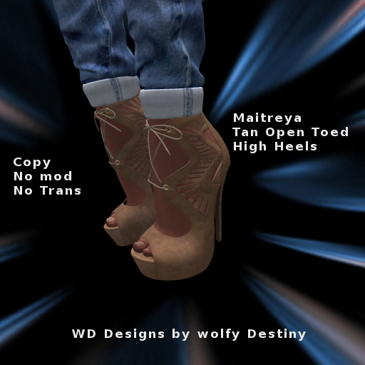 Second Life Marketplace - Maitreya Tan Open Toed High Heels Boxed