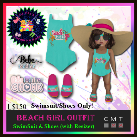Second Life Marketplace - *LVD* Beach Girl Outfit - (BeBe Toddler & Chonk)