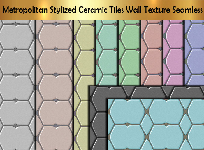 Second Life Marketplace - Metropolitan Stylized Ceramic Tiles Wall ...