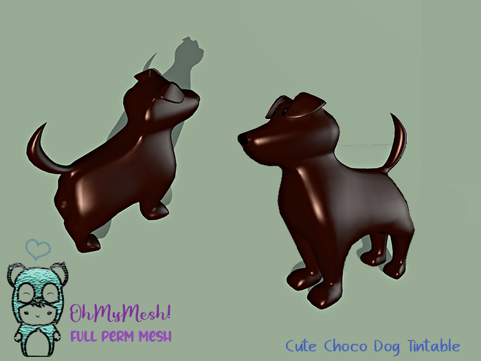 Second Life Marketplace - OhMyMesh! Cute Choco Dog Tintable - Full Perm ...