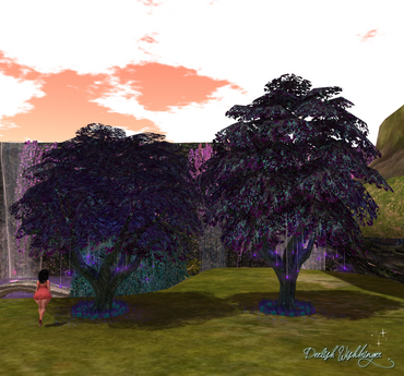 Second Life Marketplace - Breezy Black Light Tree Wide w/plant circle ...