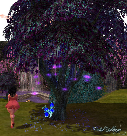 Second Life Marketplace - Breezy Black Light Tree Tall w/Funky Plant