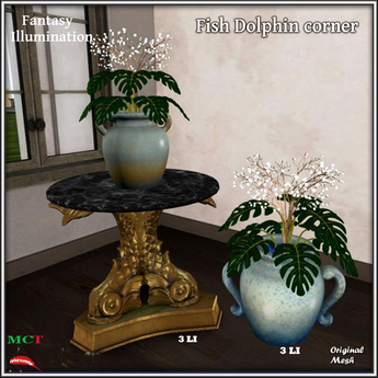 Second Life Marketplace - Fantasy Illumination - Fish Dolphin corner C/M