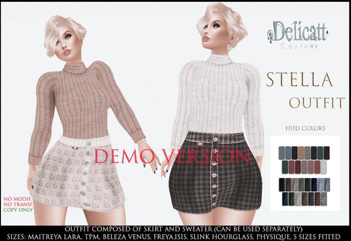 Second Life Marketplace - Delicatt Couture - DEMO - Stella outfit 1