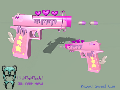 Second Life Marketplace - OhMyMesh! Kawaii Sweet Gun - Full Perm Mesh