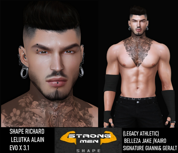 Second Life Marketplace - ST- STRONG MEN SHAPE RICHARD LELUTKA ALAIN ...
