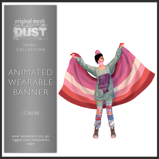 Second Life Marketplace - DUST: animated pride banner - lesbian