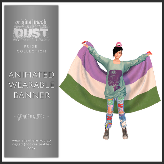 Second Life Marketplace - DUST: animated pride banner - gender queer