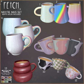 Second Life Marketplace - 13. [Fetch] Moo're Mugs Set - Lumpy Mug (Rez ...