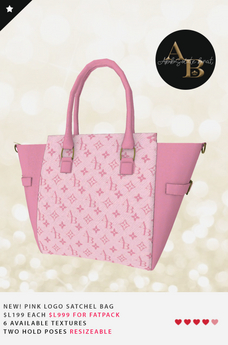 Second Life Marketplace - {AB} Pink Logo - Satchel Bag