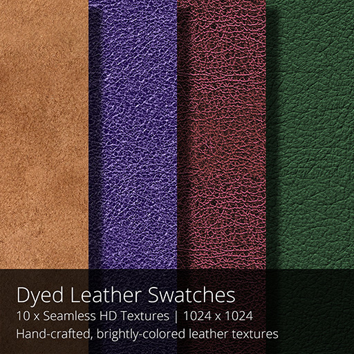 Second Life Marketplace - 10 x Dyed Leather Swatches (Compilance Textures)