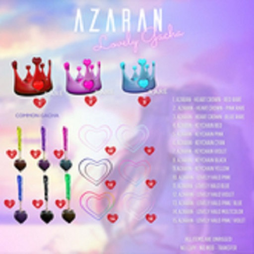Second Life Marketplace - 3. AZARAN - HEART CROWN - BLUE RARE