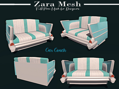 Second Life Marketplace - ZM - Furniture - Car Couch - FULL PERM MESH
