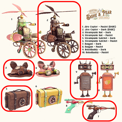 Second Life Marketplace - DovePear Steampunk Dark RARE Set