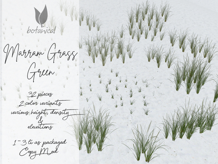 Second Life Marketplace - Botanical - Marram Grass Green Set