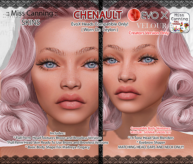 Second Life Marketplace - :: Miss Canning :: SKINS [ CHEN. ] Lelutka ...