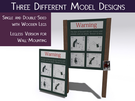 Second Life Marketplace - Deer Attack Warning Sign