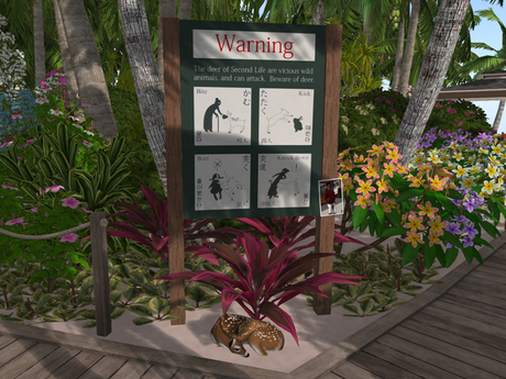 Second Life Marketplace - Deer Attack Warning Sign