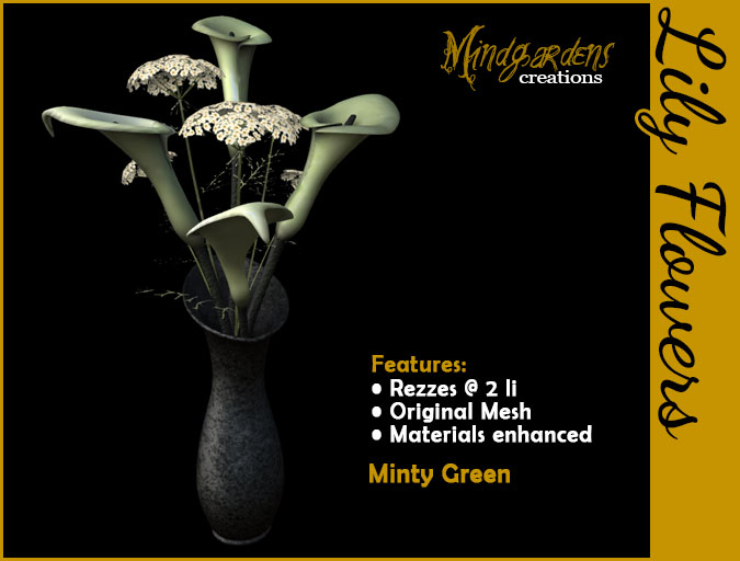 Second Life Marketplace - MG - Lily Flowers - Mint Green