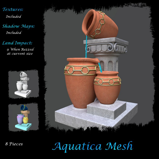 Second Life Marketplace - Aquatica Mesh - AM025336 Fountain
