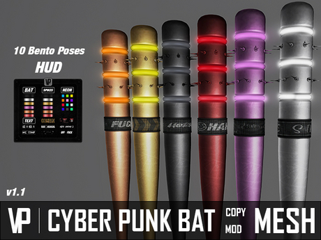 Second Life Marketplace - =VP= Cyber Punk Baseball Bat Bento Pose COPY ...