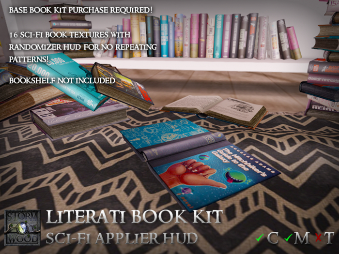 Second Life Marketplace - StormWood: Literati Books - Sci-Fi Books HUD