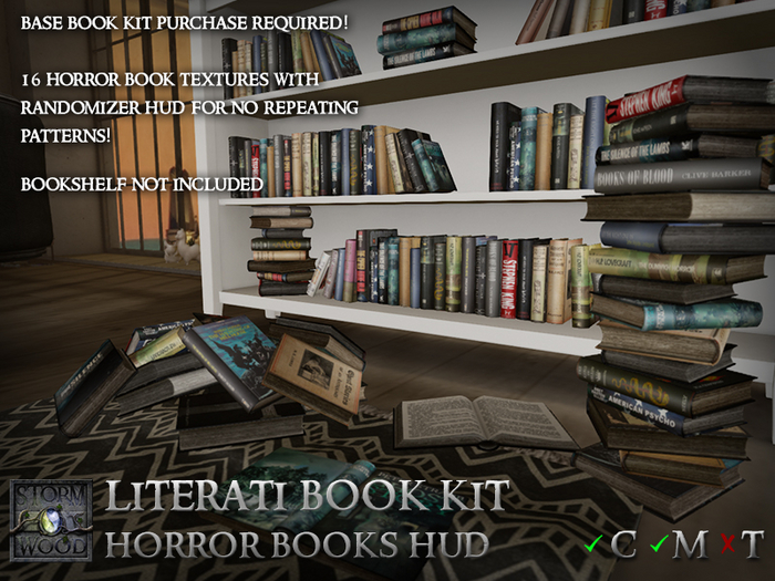 Second Life Marketplace - StormWood: Literati Books - Horror Books HUD